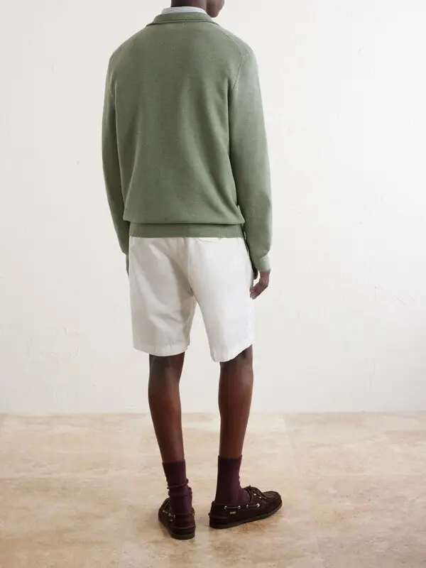 Polo Ralph Lauren Logo-embroidered Cotton Half-zip Sweater - Green