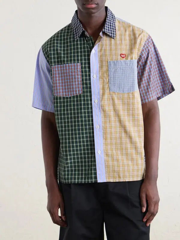 HUMAN MADE Logo-appliquéd Checked Cotton Shirt