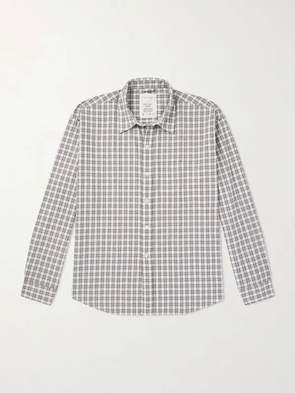 MFPEN Executive Checked Cotton-blend Poplin Shirt - Gray
