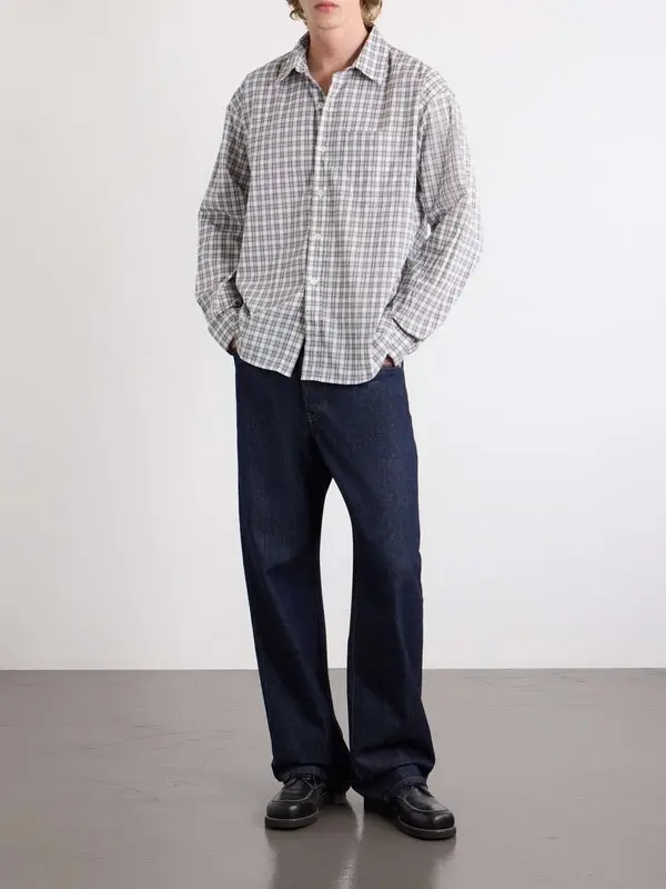 MFPEN Executive Checked Cotton-blend Poplin Shirt