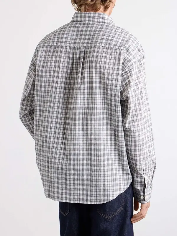 MFPEN Executive Checked Cotton-blend Poplin Shirt