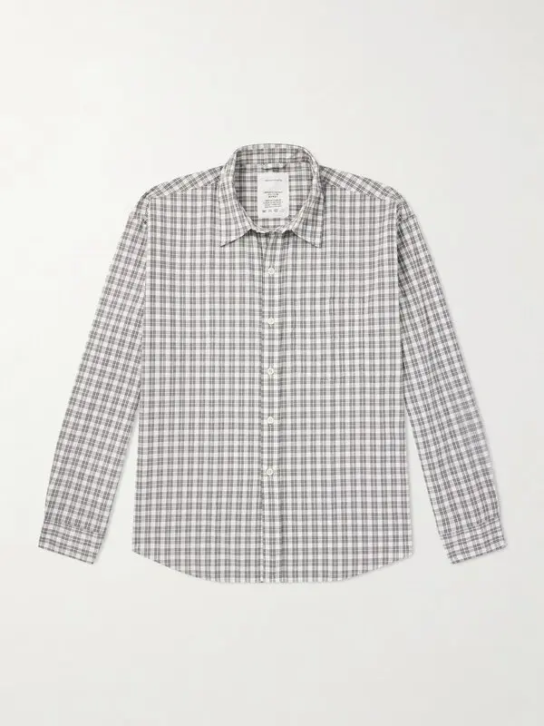 MFPEN Executive Checked Cotton-blend Poplin Shirt