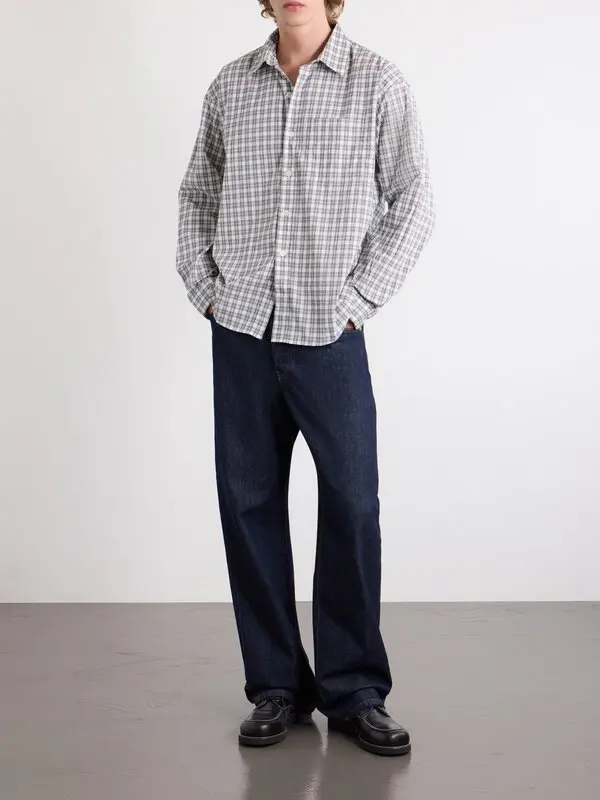 MFPEN Executive Checked Cotton-blend Poplin Shirt
