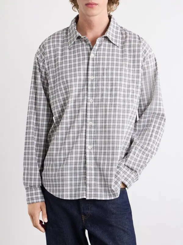 MFPEN Executive Checked Cotton-blend Poplin Shirt
