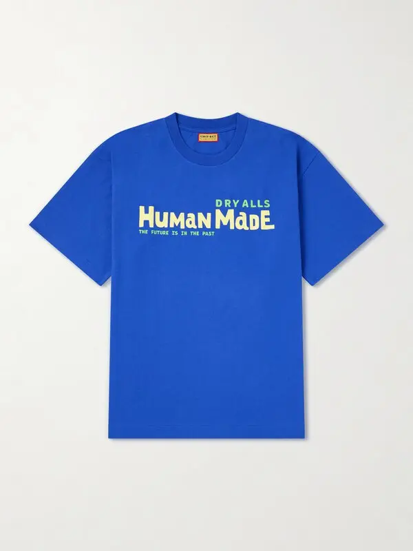 HUMAN MADE Logo-print Cotton-jersey T-shirt - Blue
