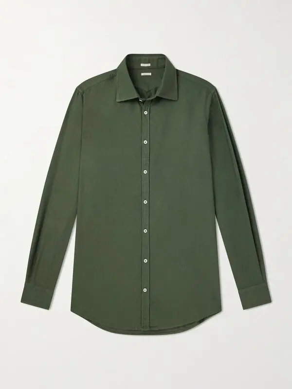 Massimo Alba Genova Cotton-chambray Shirt - Green