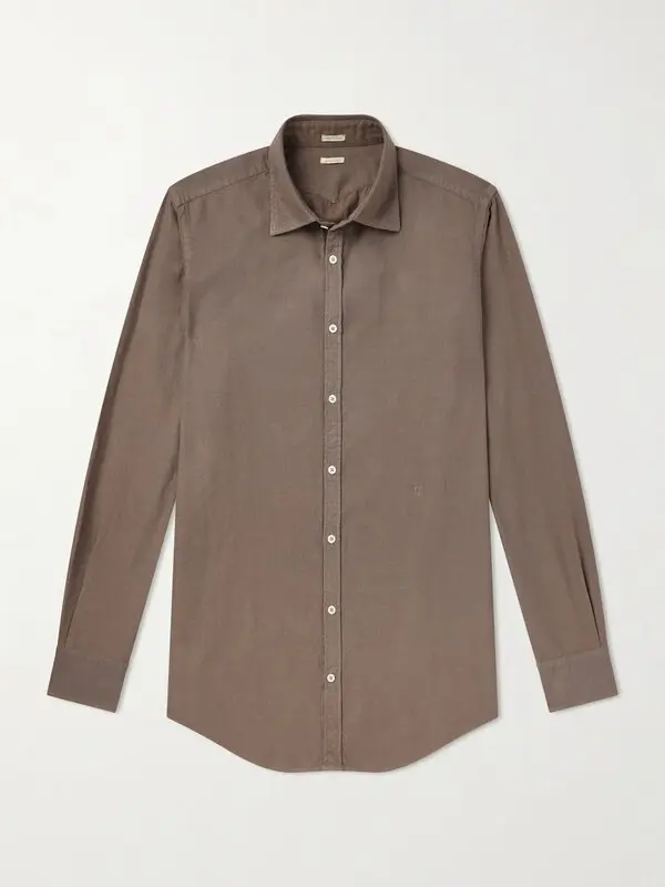 Massimo Alba Genova Cotton-chambray Shirt - Brown