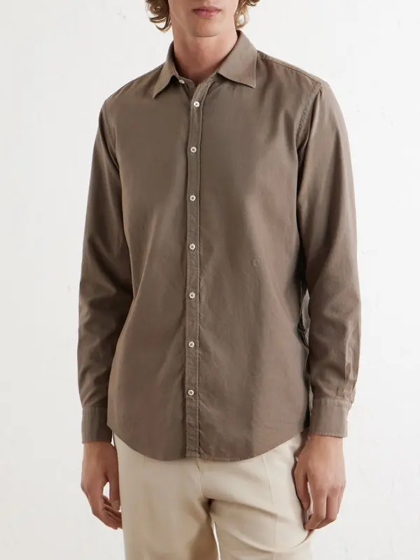 Massimo Alba Genova Cotton-chambray Shirt - Brown