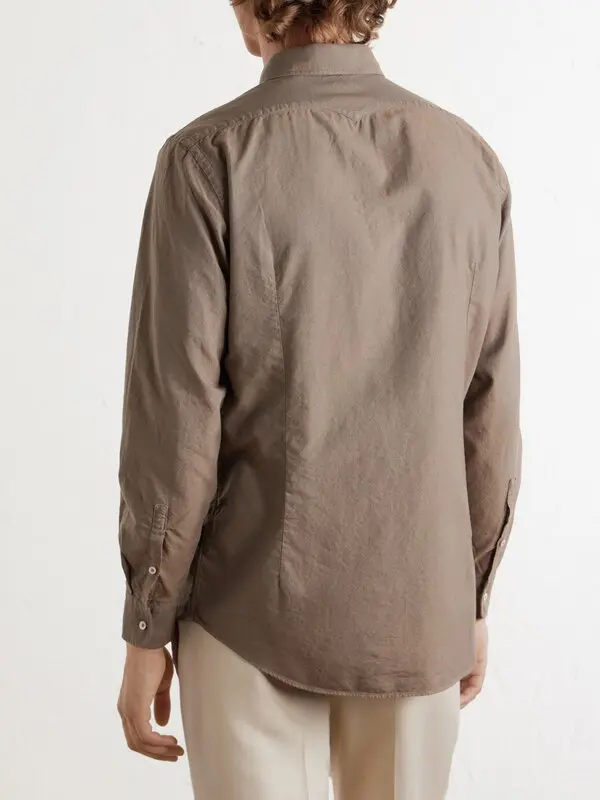 Massimo Alba Genova Cotton-chambray Shirt - Brown