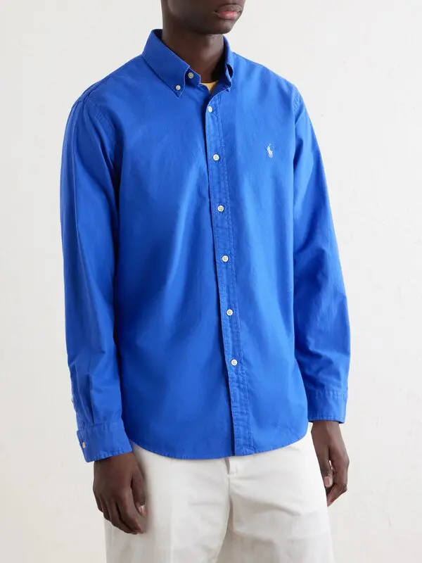 Polo Ralph Lauren Logo-embroidered Cotton Shirt - Blue
