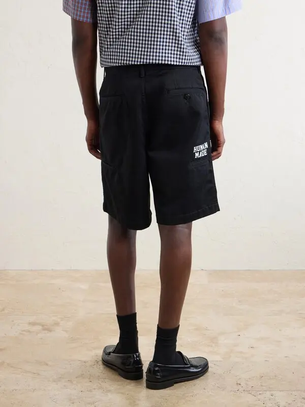 HUMAN MADE Skater Straight-leg Twill Shorts With Logo Detail