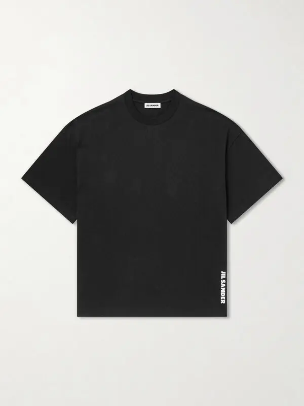 JIL SANDER Logo-print Cotton-jersey T-shirt - Black