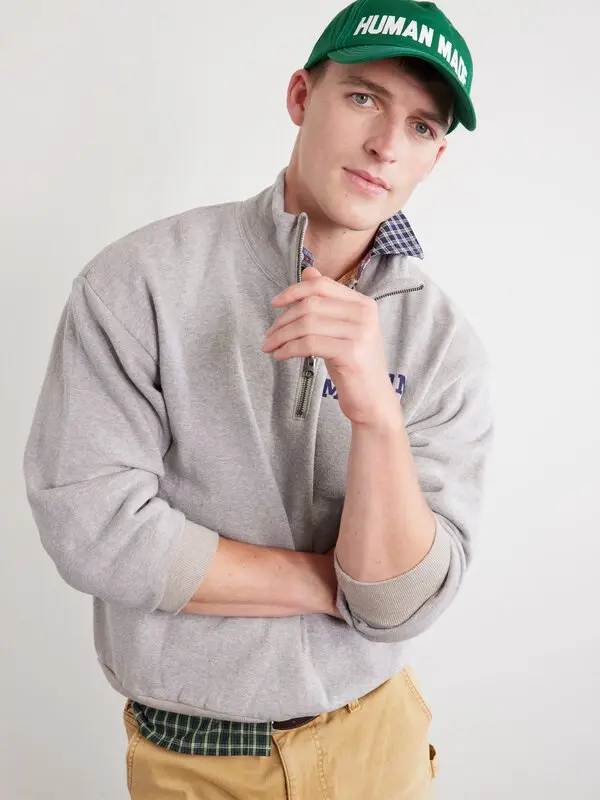 HUMAN MADE Logo-appliquéd Cotton-twill Baseball Cap
