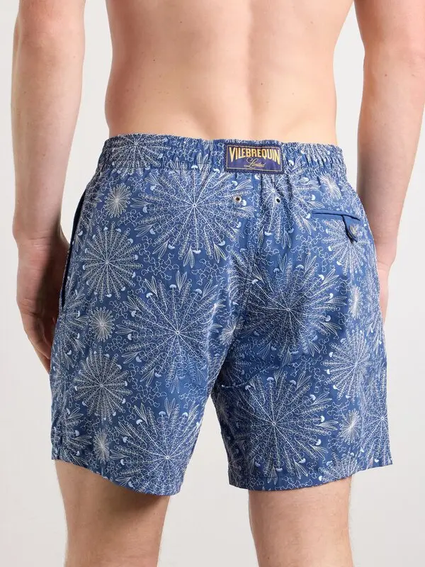 Vilebrequin Mistral Embroidered Straight-leg Swim Shorts - Blue