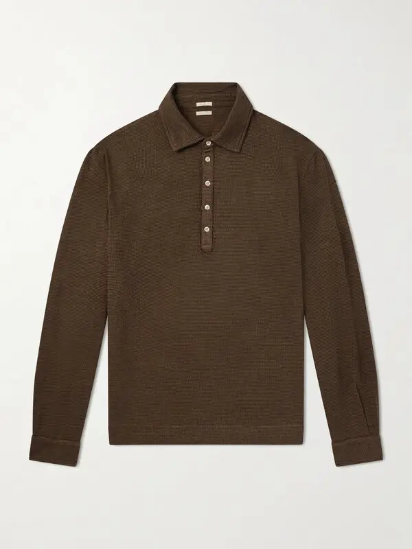 Massimo Alba Raya Cotton And Cashmere-blend Polo Shirt - Brown