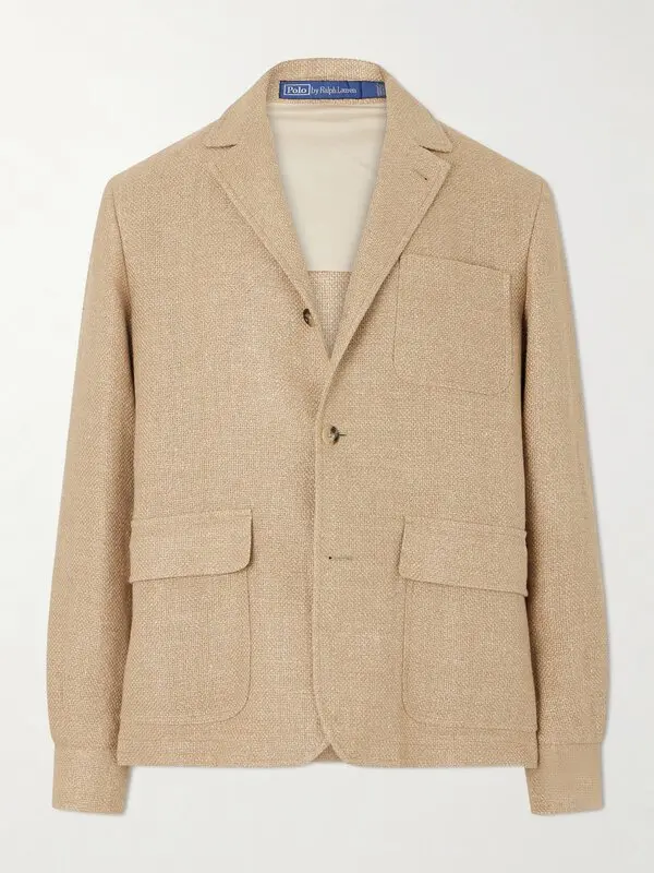 Polo Ralph Lauren Linen And Cotton-blend Woven Blazer - Neutrals