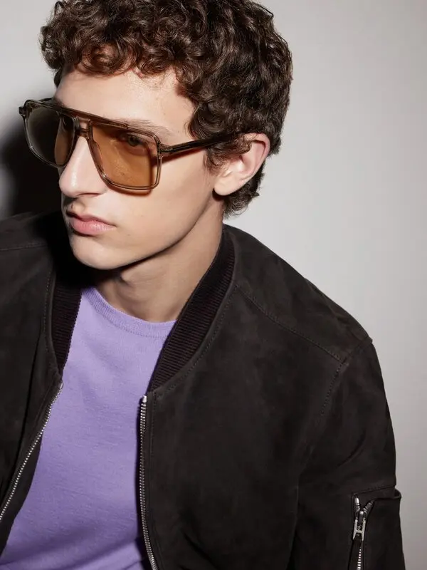 TOM FORD Aviator-style Acetate Sunglasses