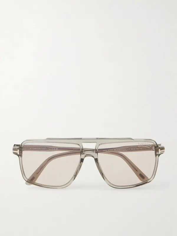 TOM FORD Aviator-style Acetate Sunglasses - Silver