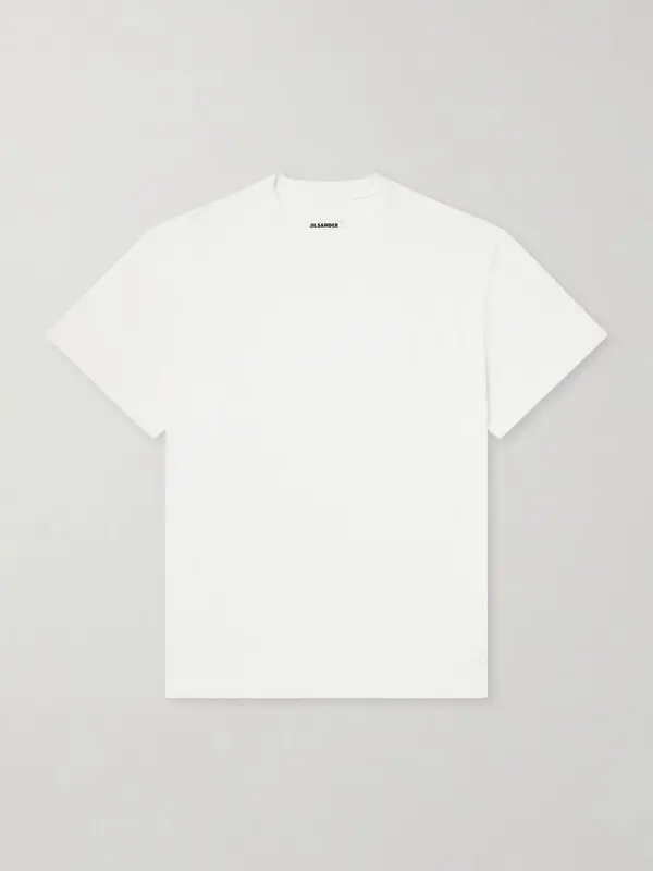 JIL SANDER Three-pack Logo-appliquéd Cotton-jersey T-shirts