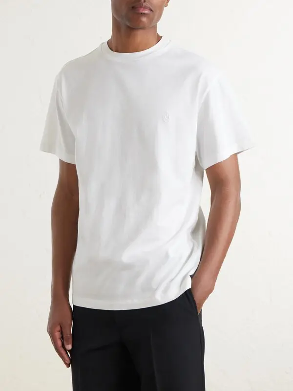 JIL SANDER Three-pack Logo-appliquéd Cotton-jersey T-shirts
