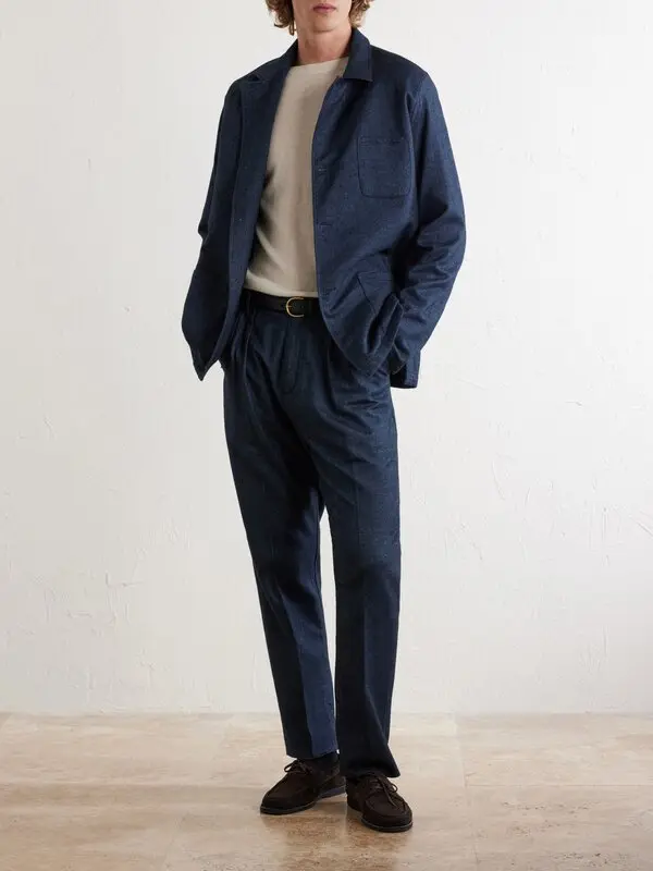 Massimo Alba Stan Straight-leg Pleated Cotton Trousers