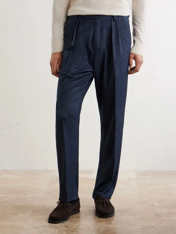 Massimo Alba Stan Straight-leg Pleated Cotton Trousers