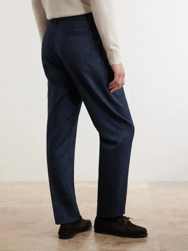 Massimo Alba Stan Straight-leg Pleated Cotton Trousers