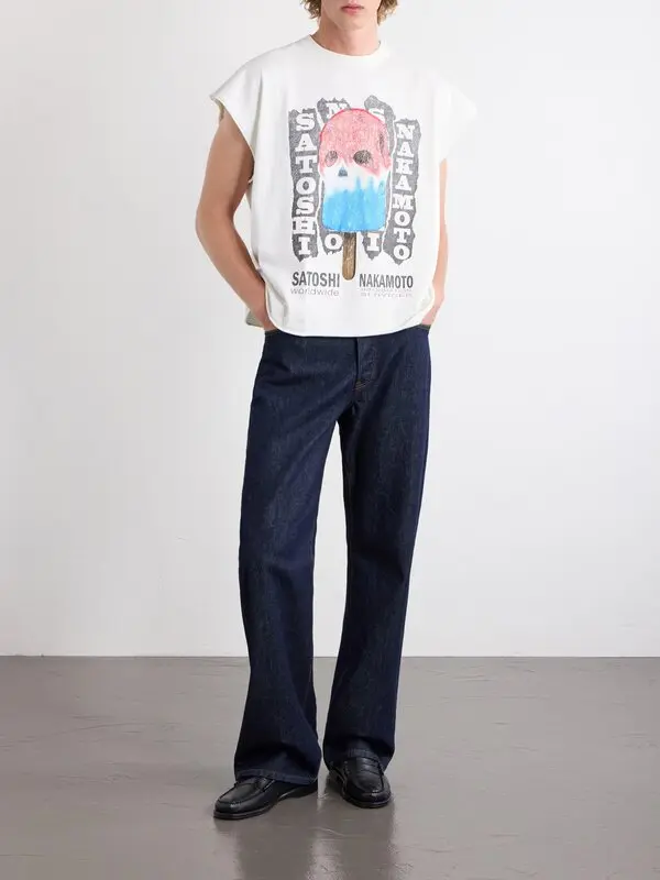 SATOSHI NAKAMOTO Info Services Logo-print Cotton-jersey T-shirt