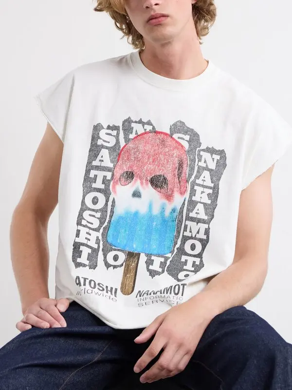 SATOSHI NAKAMOTO Info Services Logo-print Cotton-jersey T-shirt