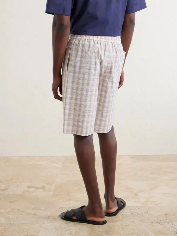 Loewe Checked Cotton Straight-leg Shorts