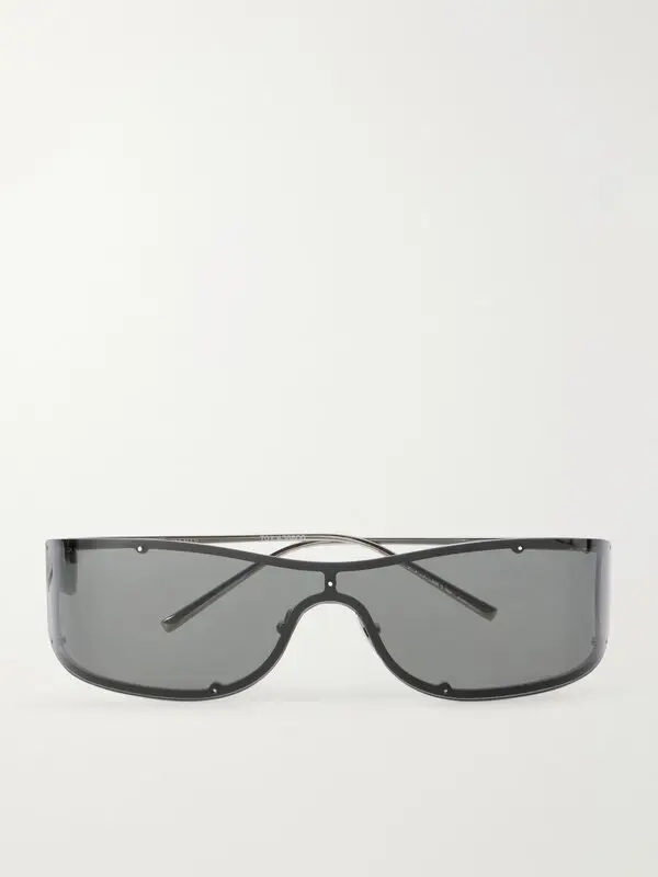 Saint Laurent Mask Aviator-style Acetate Sunglasses - Silver