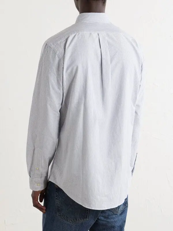 Polo Ralph Lauren Logo-embroidered Striped Cotton Shirt - Blue