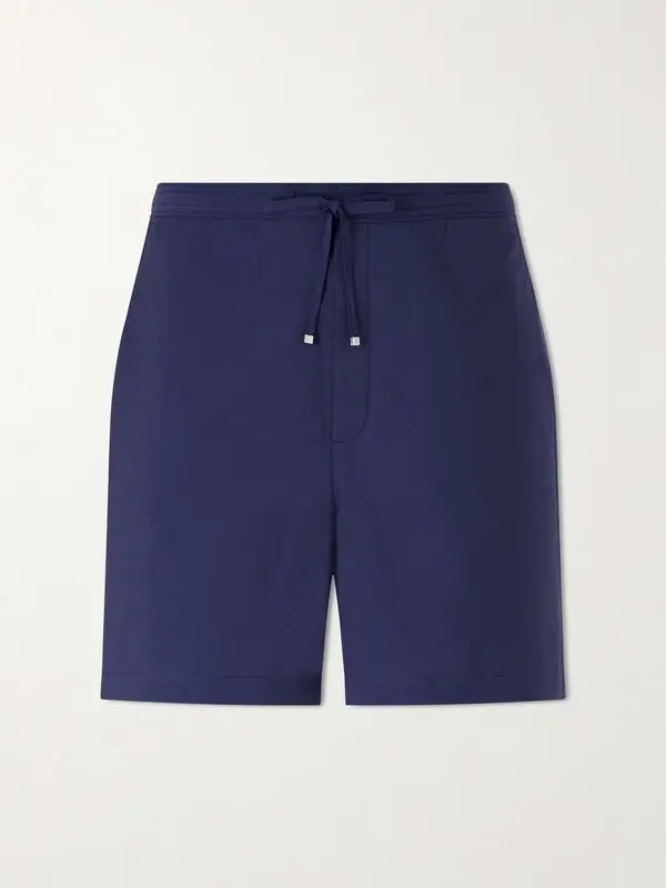 Loewe Paula's Ibiza Straight-leg Cotton-blend Shorts - Navy
