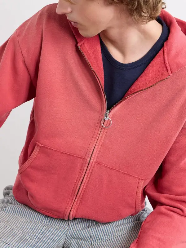 Kapital Distressed Cotton-jersey Zip-up Hoodie