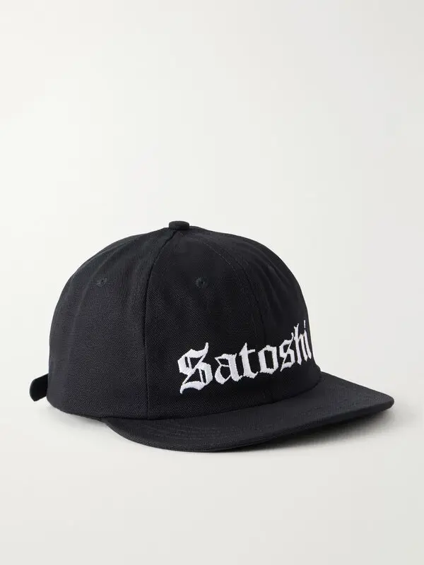 SATOSHI NAKAMOTO Og Logo-embroidered Cotton-canvas Baseball Cap - Black