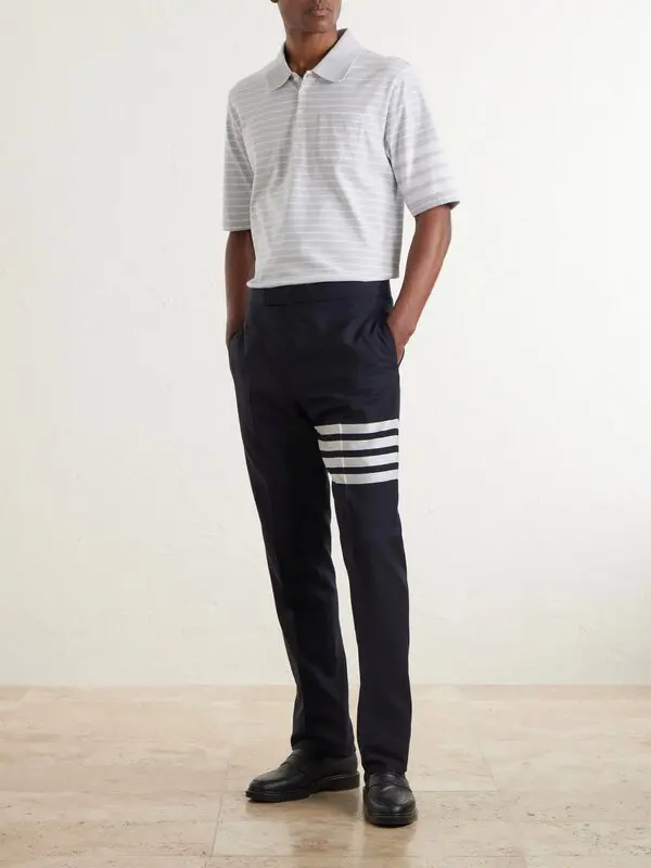 Thom Browne Striped Cotton-jersey Polo Shirt