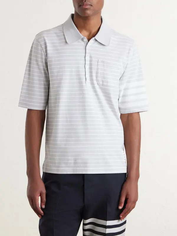 Thom Browne Striped Cotton-jersey Polo Shirt