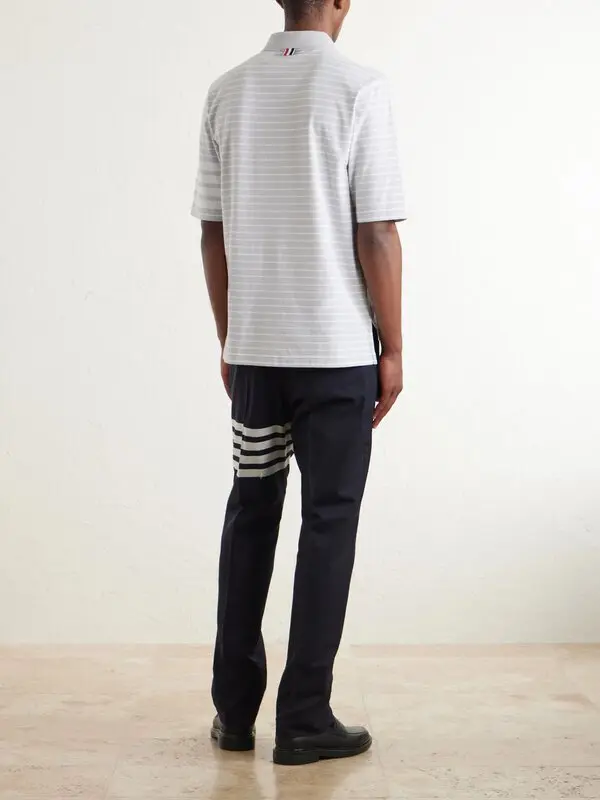 Thom Browne Striped Cotton-jersey Polo Shirt