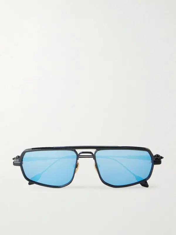 JACQUES MARIE MAGE Kalispell Aviator-style Titanium Sunglasses - Black
