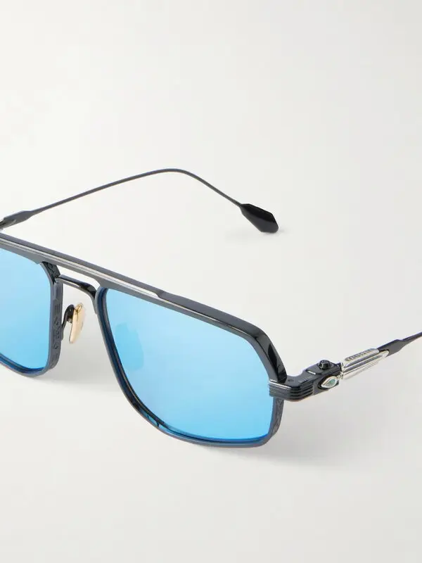JACQUES MARIE MAGE Kalispell Aviator-style Titanium Sunglasses