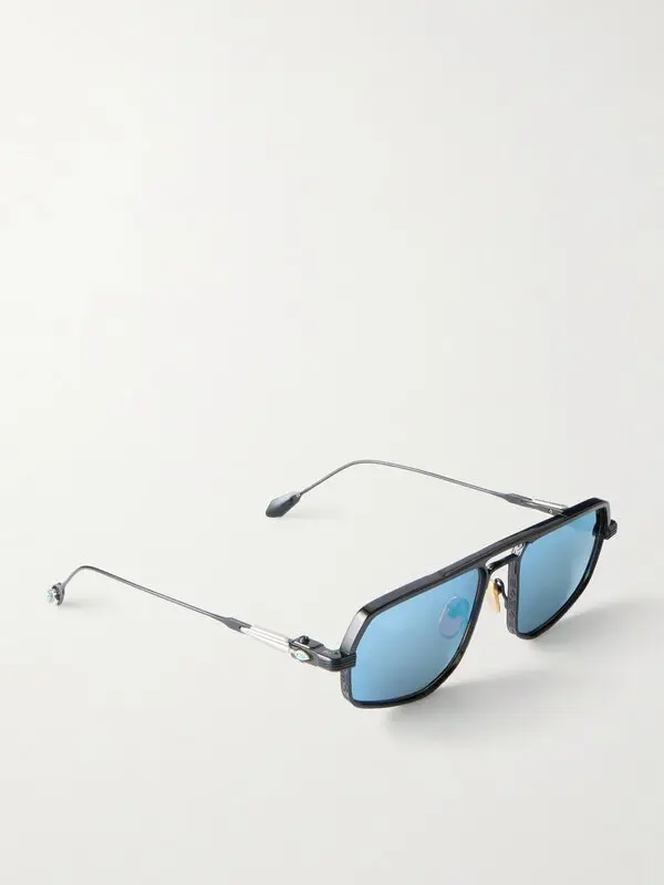 JACQUES MARIE MAGE Kalispell Aviator-style Titanium Sunglasses