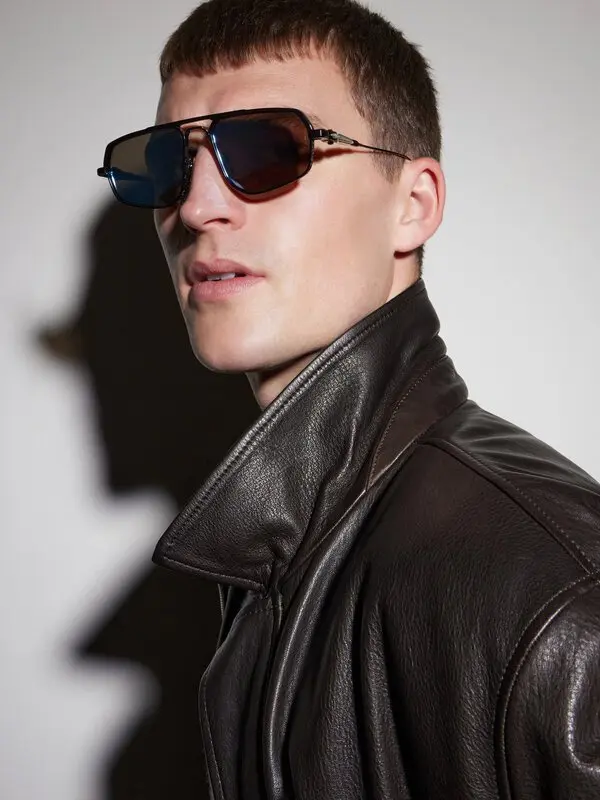 JACQUES MARIE MAGE Kalispell Aviator-style Titanium Sunglasses