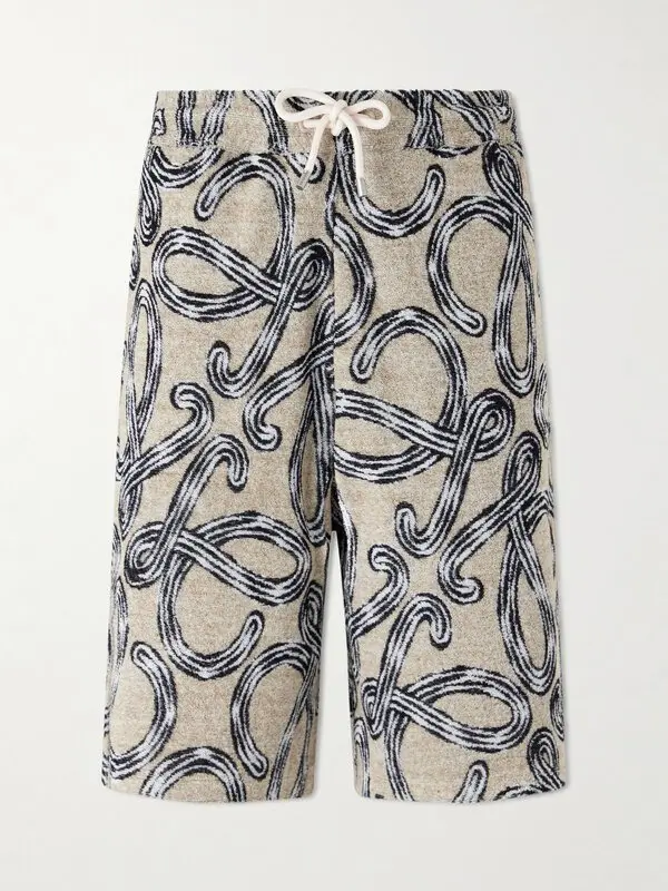 Loewe Paula's Ibiza Straight-leg Printed Cotton-blend Shorts - Neutrals