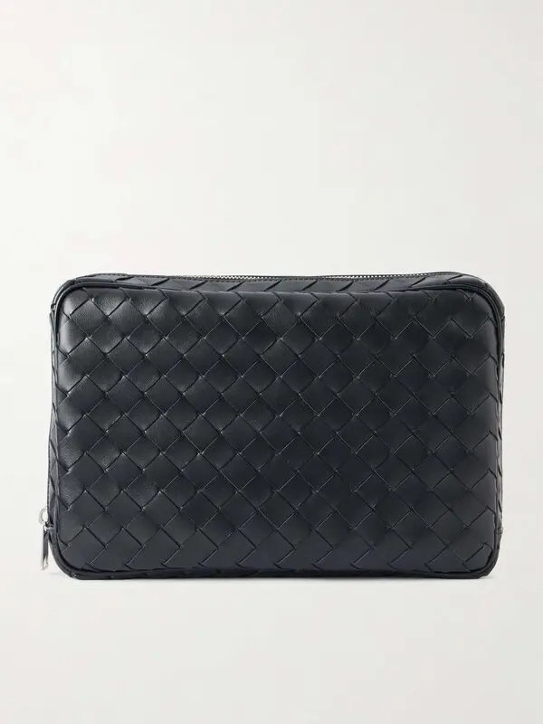 Bottega Veneta Intrecciato Leather Pouch - Black