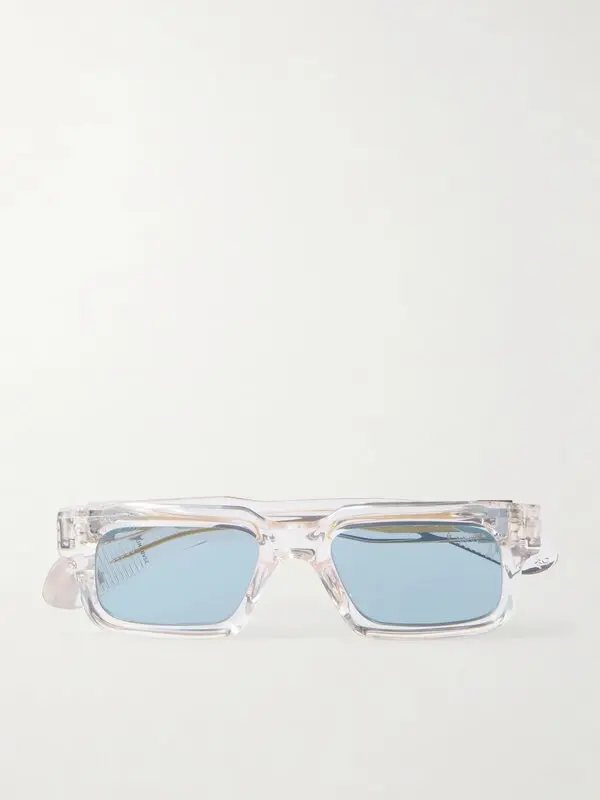 JACQUES MARIE MAGE Belvedere Rectangular-frame Acetate Sunglasses - Pink