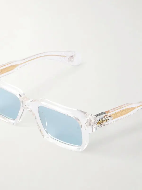 JACQUES MARIE MAGE Belvedere Rectangular-frame Acetate Sunglasses