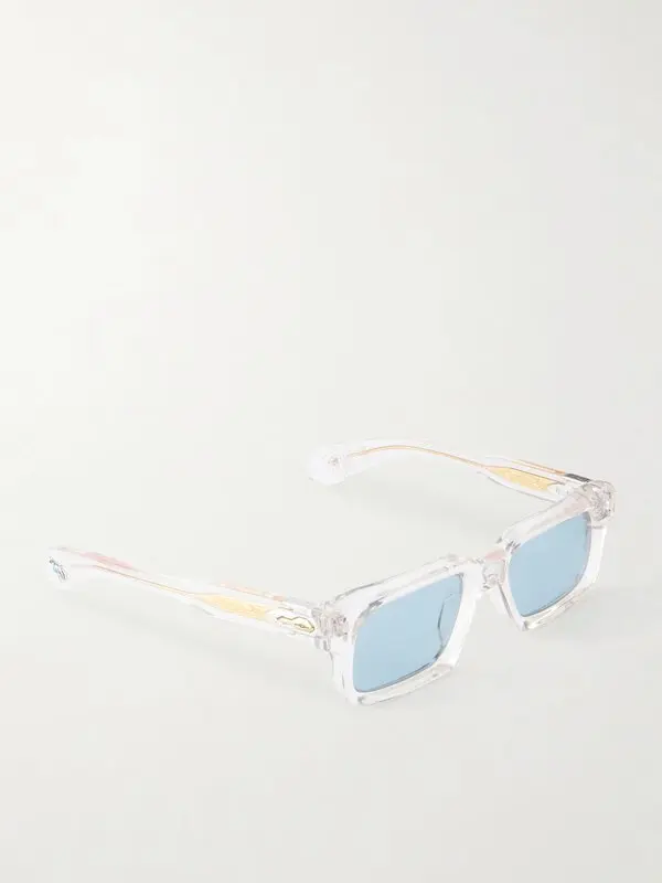JACQUES MARIE MAGE Belvedere Rectangular-frame Acetate Sunglasses