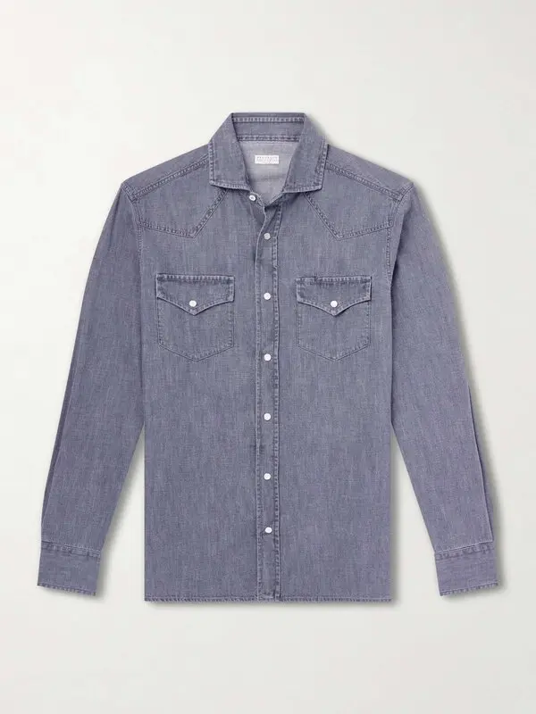 Brunello Cucinelli Denim Shirt - Charcoal