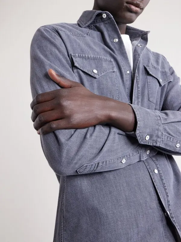 Brunello Cucinelli Denim Shirt - Gray