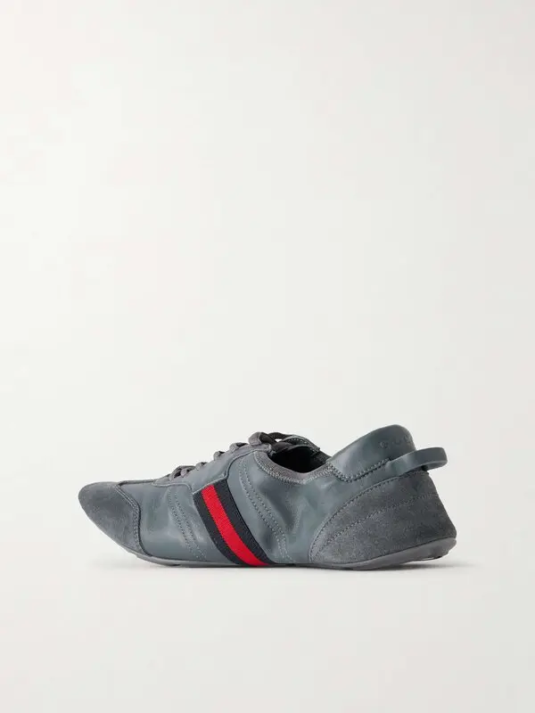 Gucci Flex Suede-trimmed Leather Sneakers